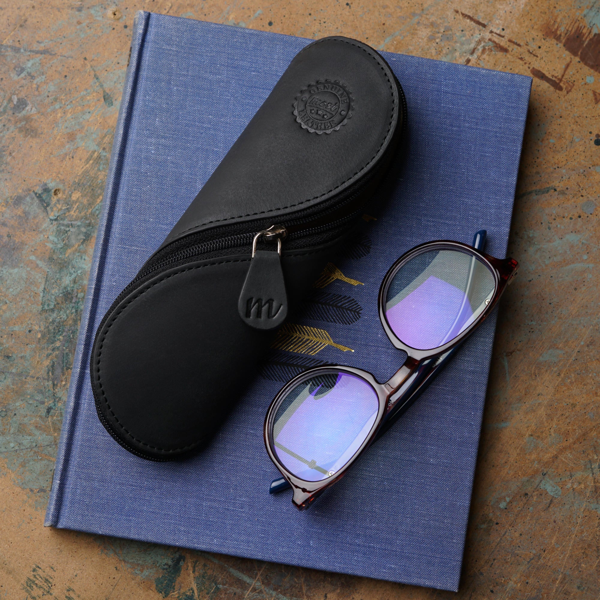 Eton | Leather Glasses Case - Black– mosi