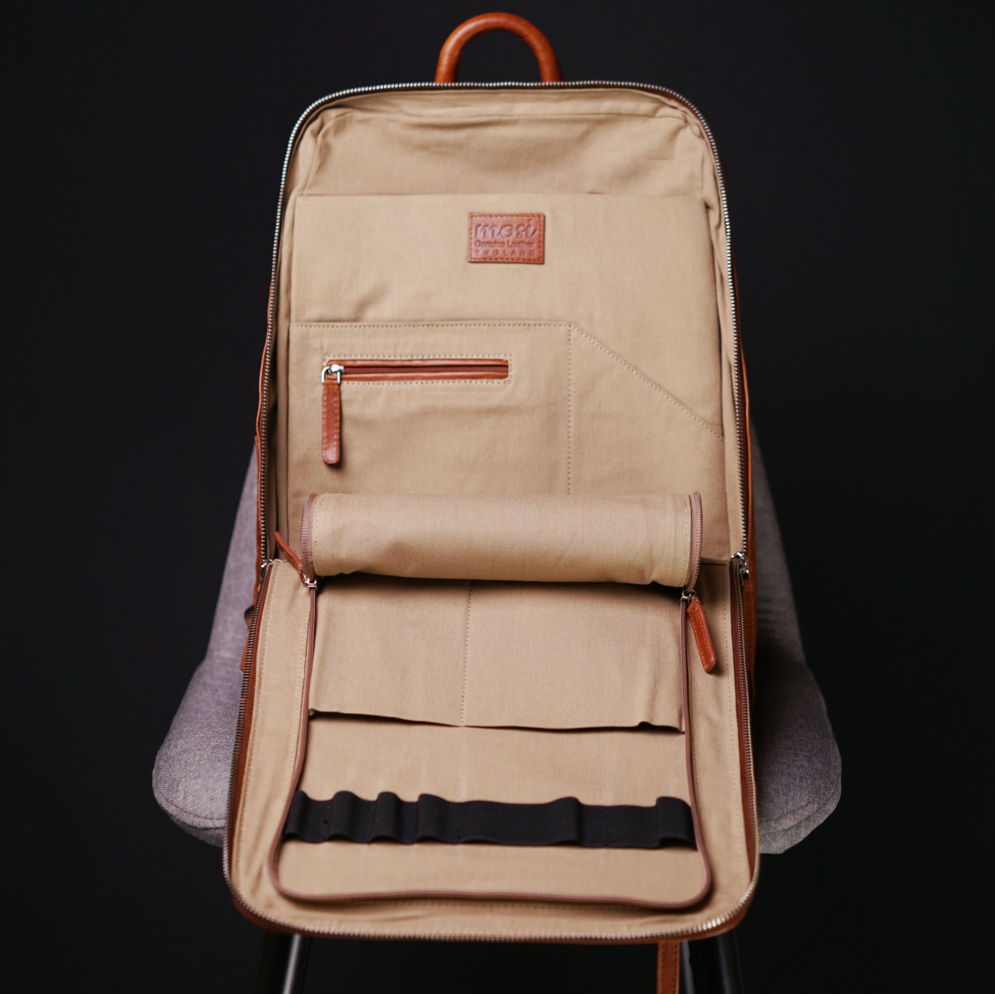 Luton | A Luxury Cognac Tan Leather Backpack– mosi